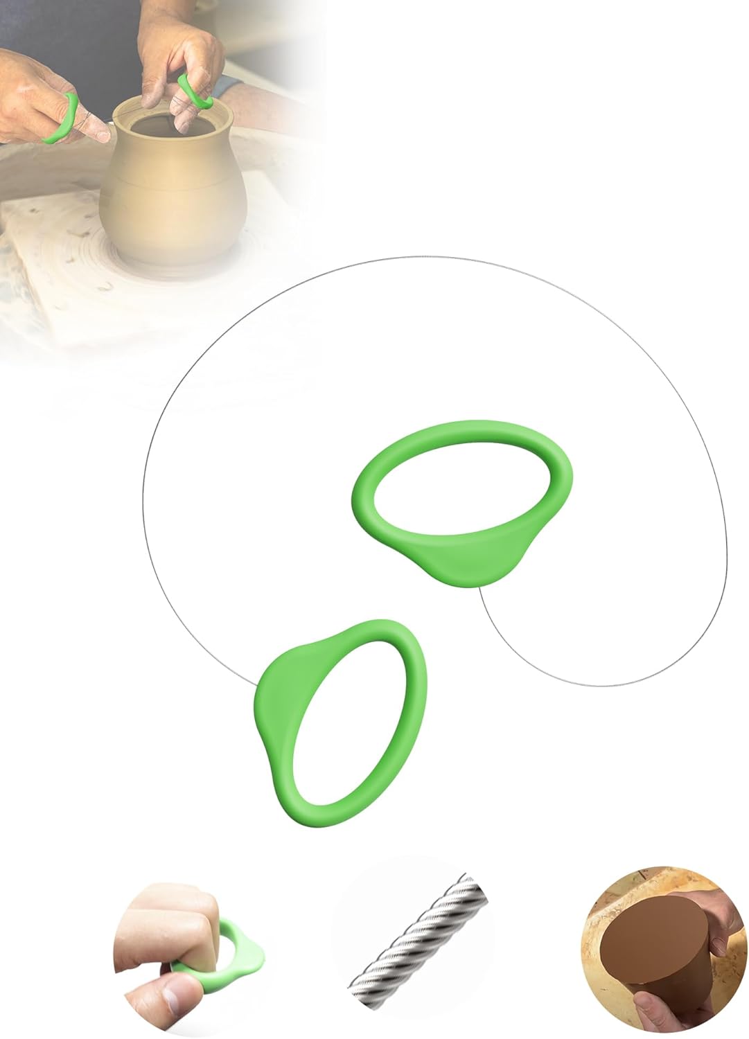 Amazon.com: Pottery Wire Tool, Clay Cutting Wire, Green Handle Standard ...