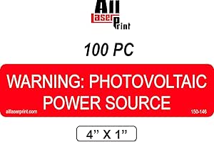Amazon.com: Photovoltaic Labels for PV Solar System_"Warning ...