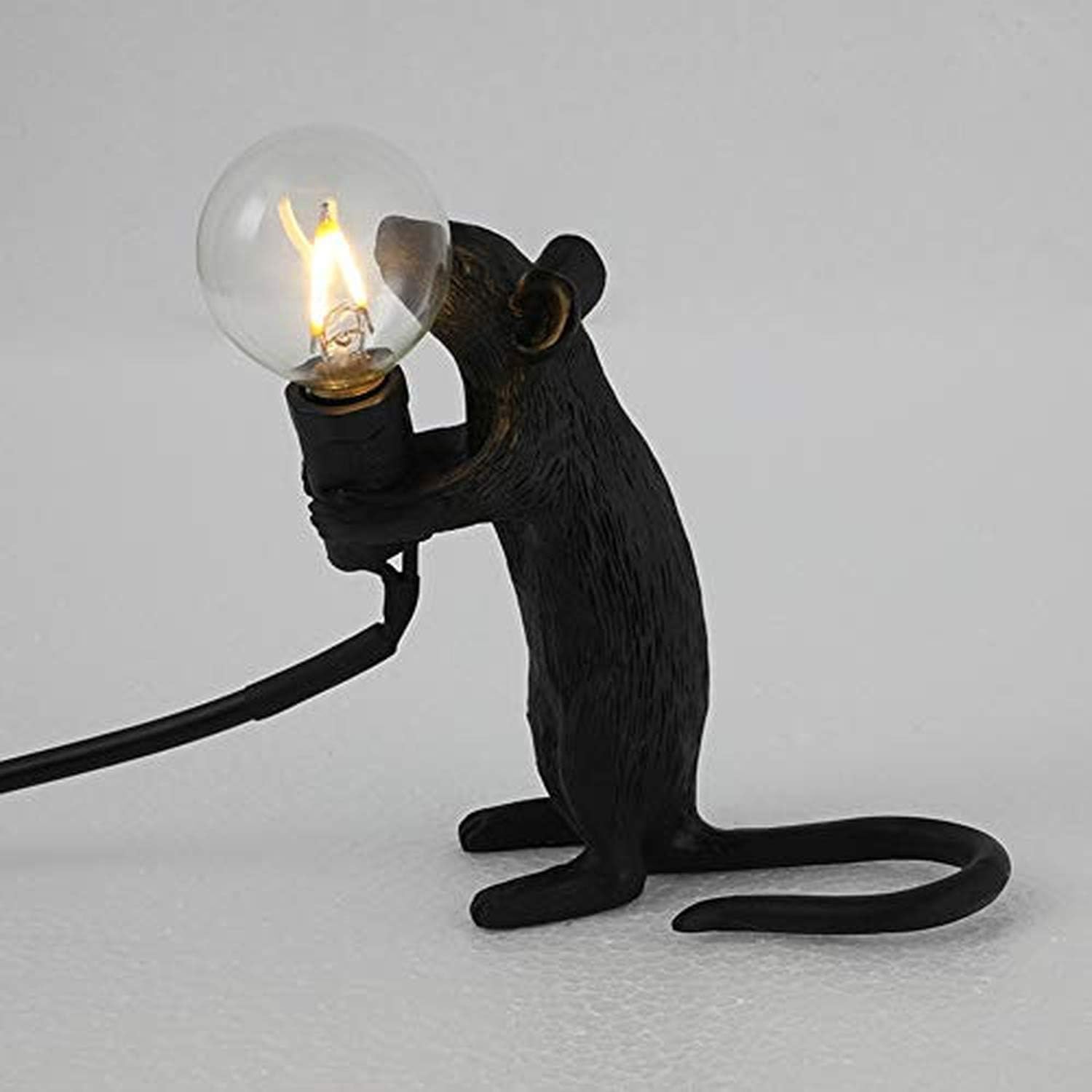 MiniSun Modern Metallic Gold Painted Rat Design Table Lamp - Complete ...