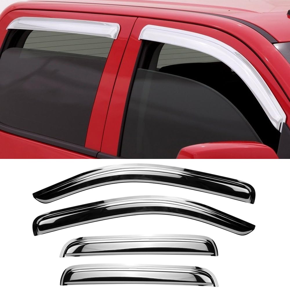 Window Deflectors Silverado Window Visor Shade Vent Wind Rain Deflector ...