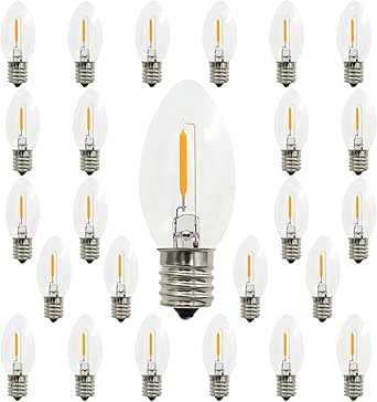 MYEMITTING 25 Pack C9 LED Christmas Light Bulb, 0.6W Equivalent to 7W ...