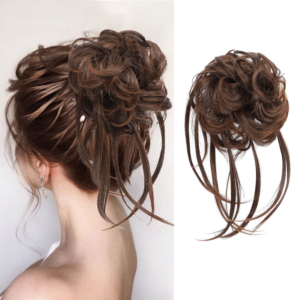 Amazon.com : ZERAL Messy Bun Hair Piece Tousled Updo Hair Extensions ...