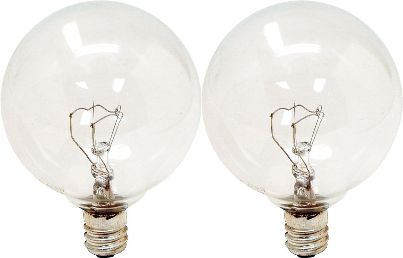 GE Lighting 17722 25 Watt Crystal Clear Vanity Globe Light Bulbs 2 ...