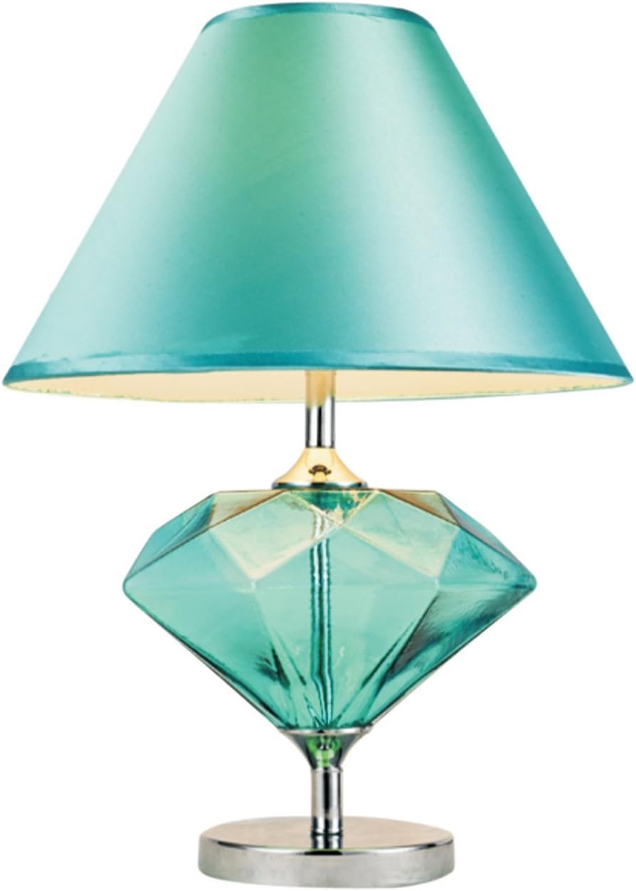 Elegant Designs LT3017-AQU Colored Glass Gem-shaped Diamond Table Lamp ...