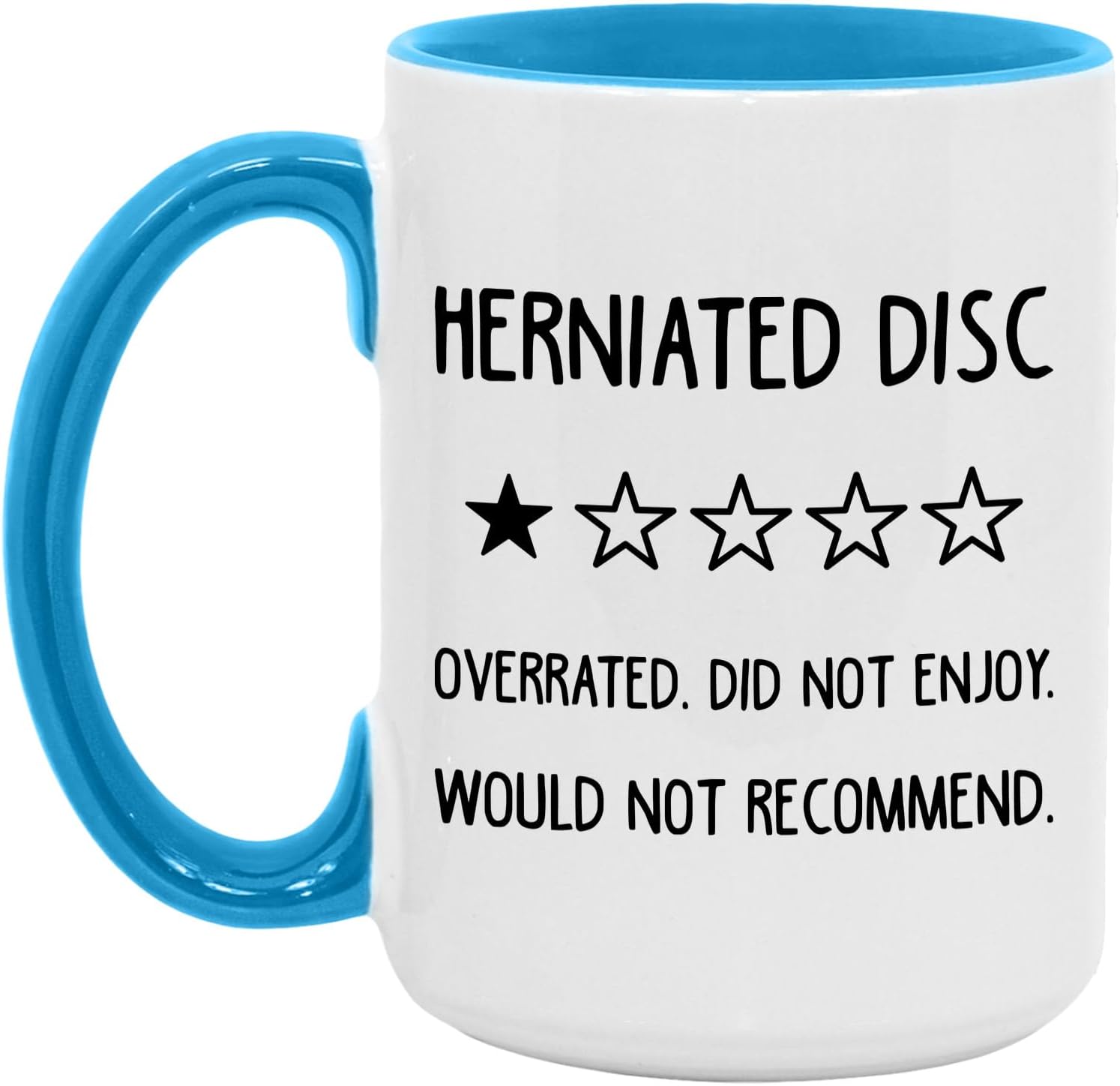 Amazon.com: Herniated Disc Would Not Recommend 1 Star Rating White ...