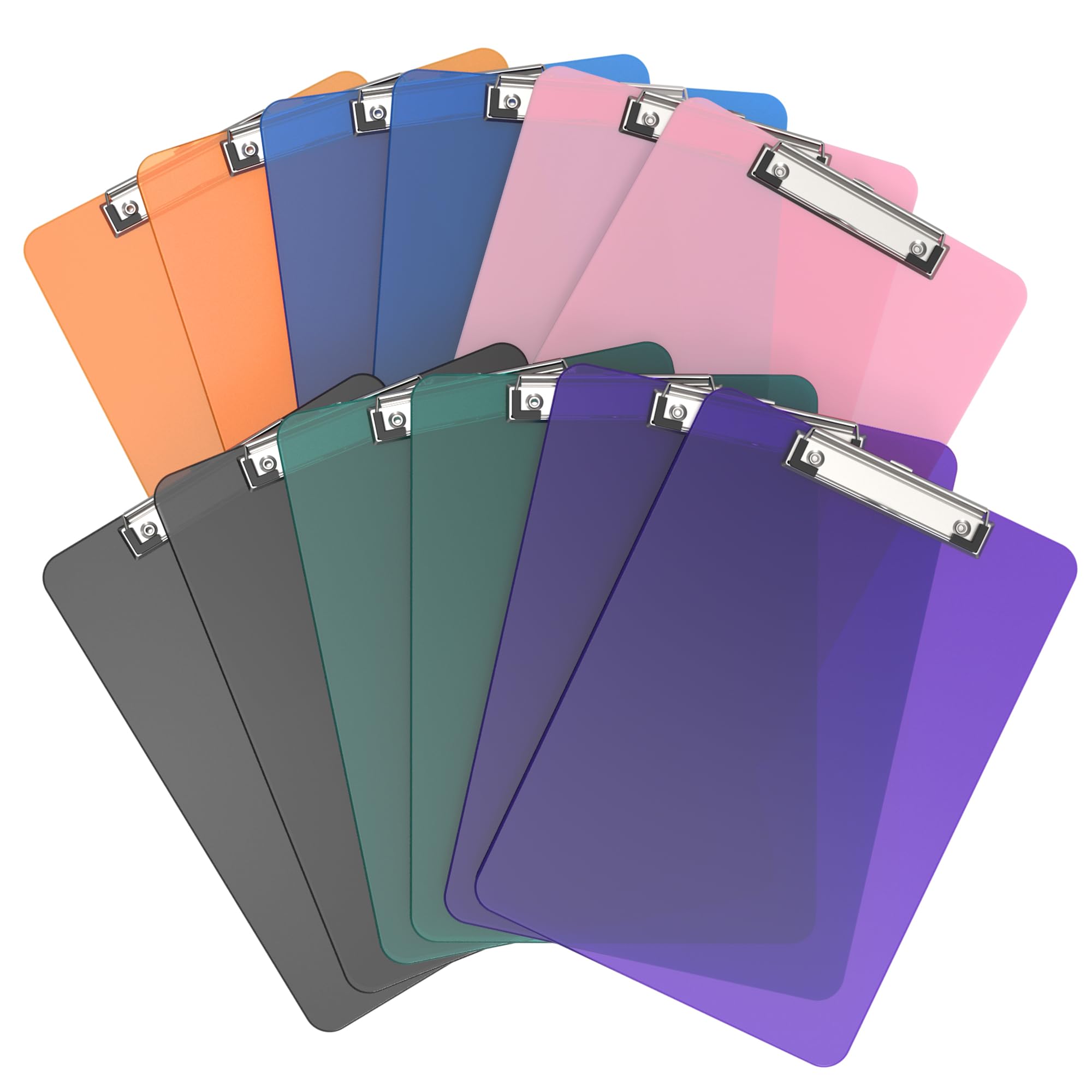 Amazon.com : Macroclo Bulk Clipboards Set of 12, Colored Clear Clip ...