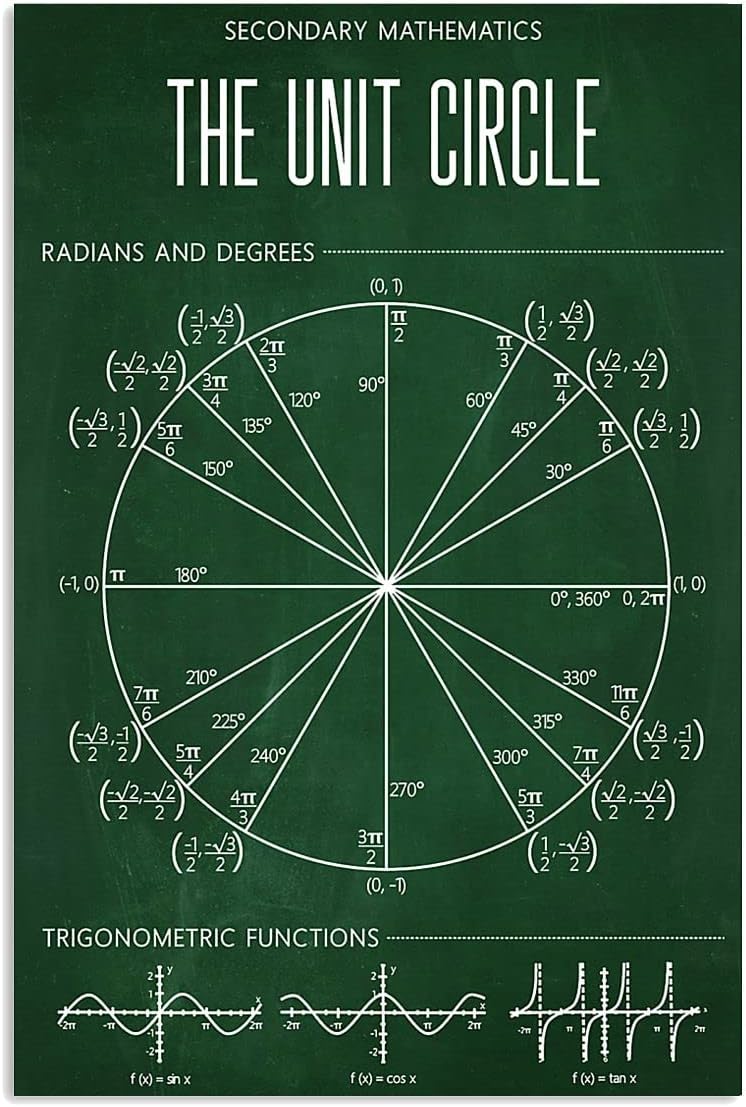 Amazon.com: Trulli Math Teacher The Unit Circle Poster/Canvas - Art ...