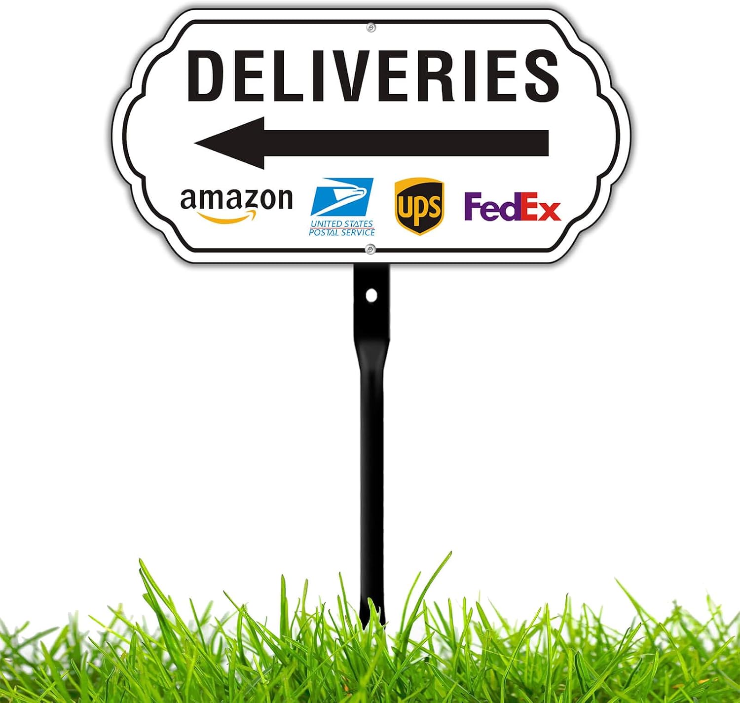 Amazon.com: Felexdo Deliveries Sign with Arrow Left 12”x6” Aluminum ...