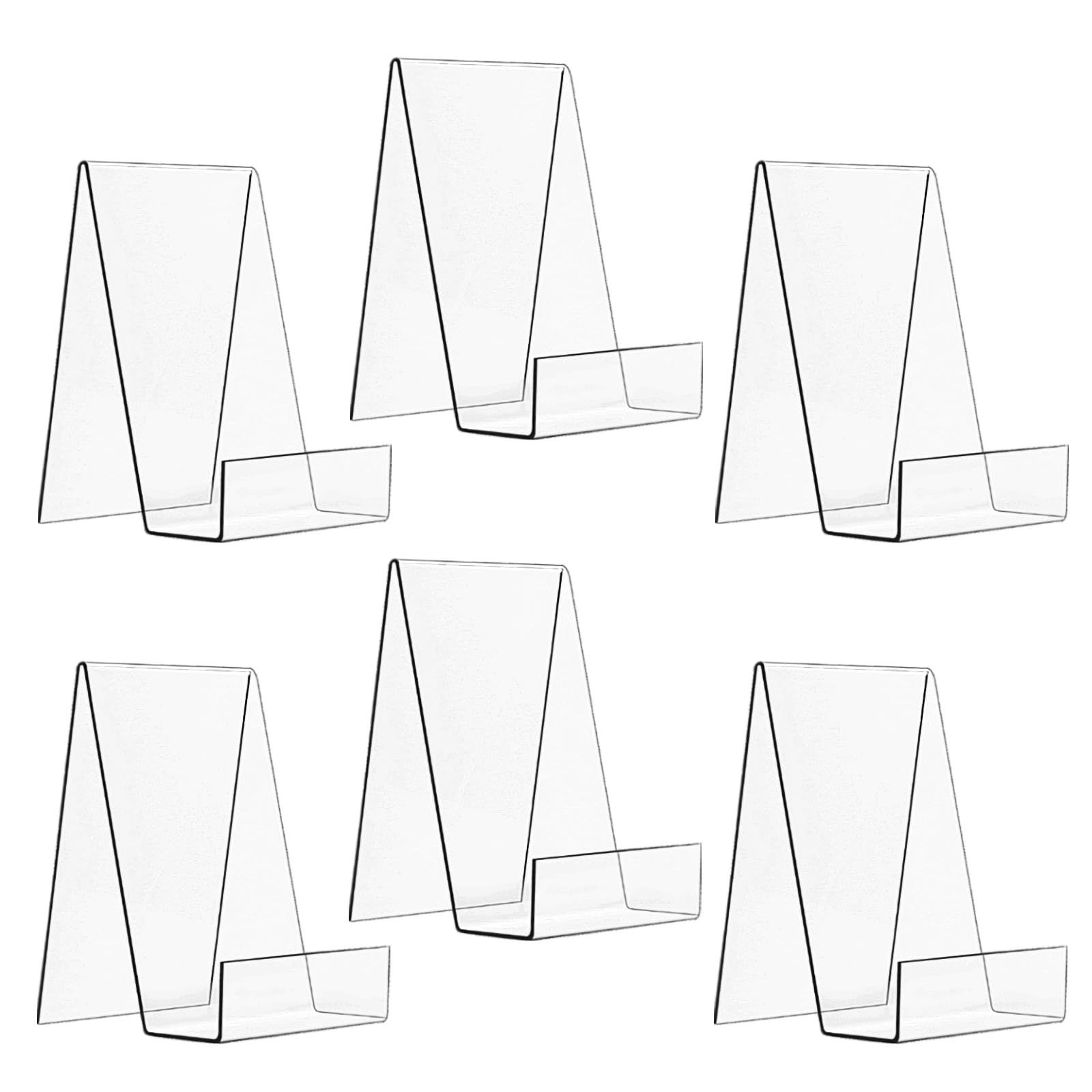 Amazon.com : 6 Pack Acrylic Book Stand, Clear Book Display Holder, Book ...