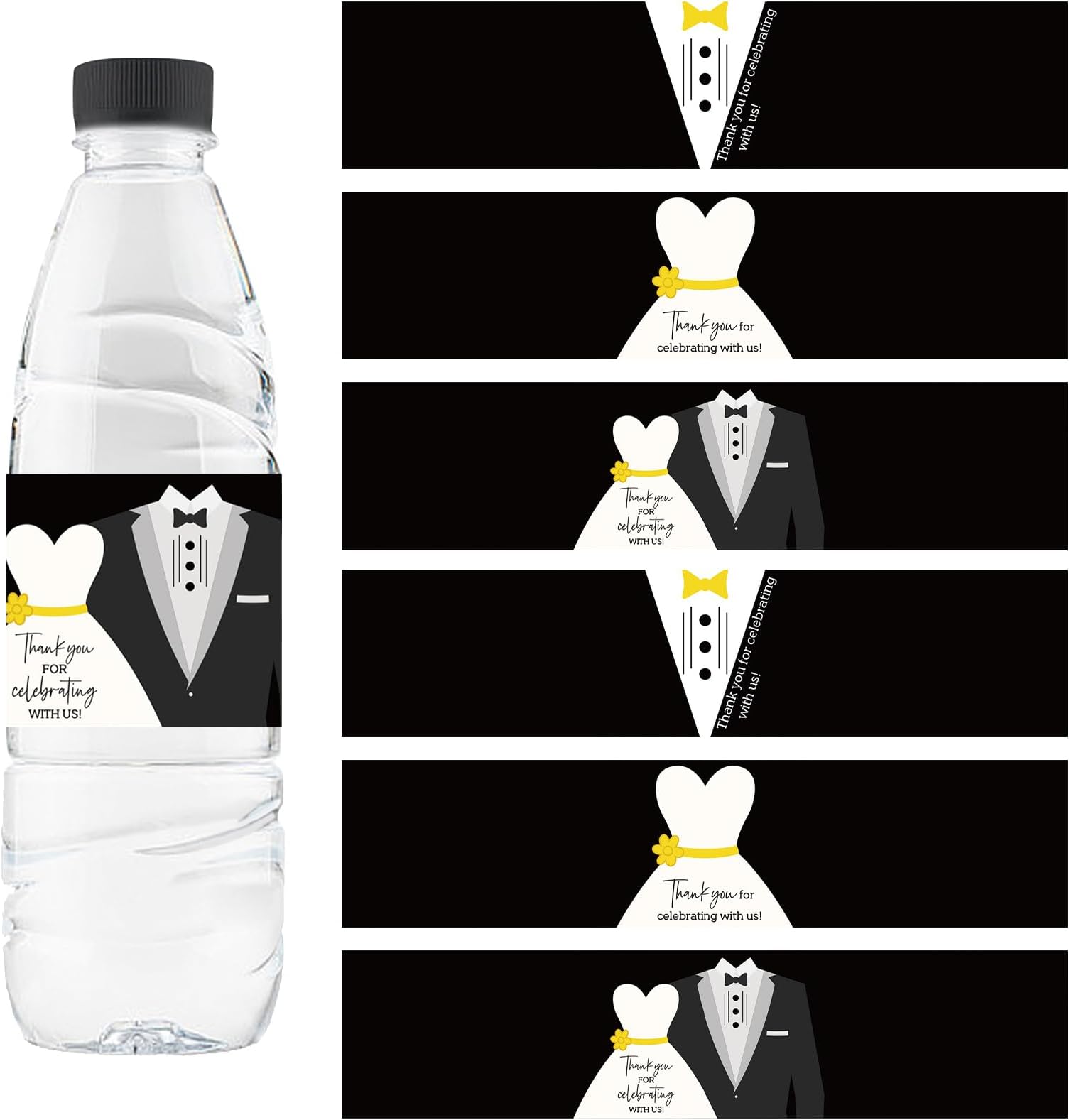 Amazon.com: BYFDIY Personalized Wedding Water Bottle Label Custom Name ...