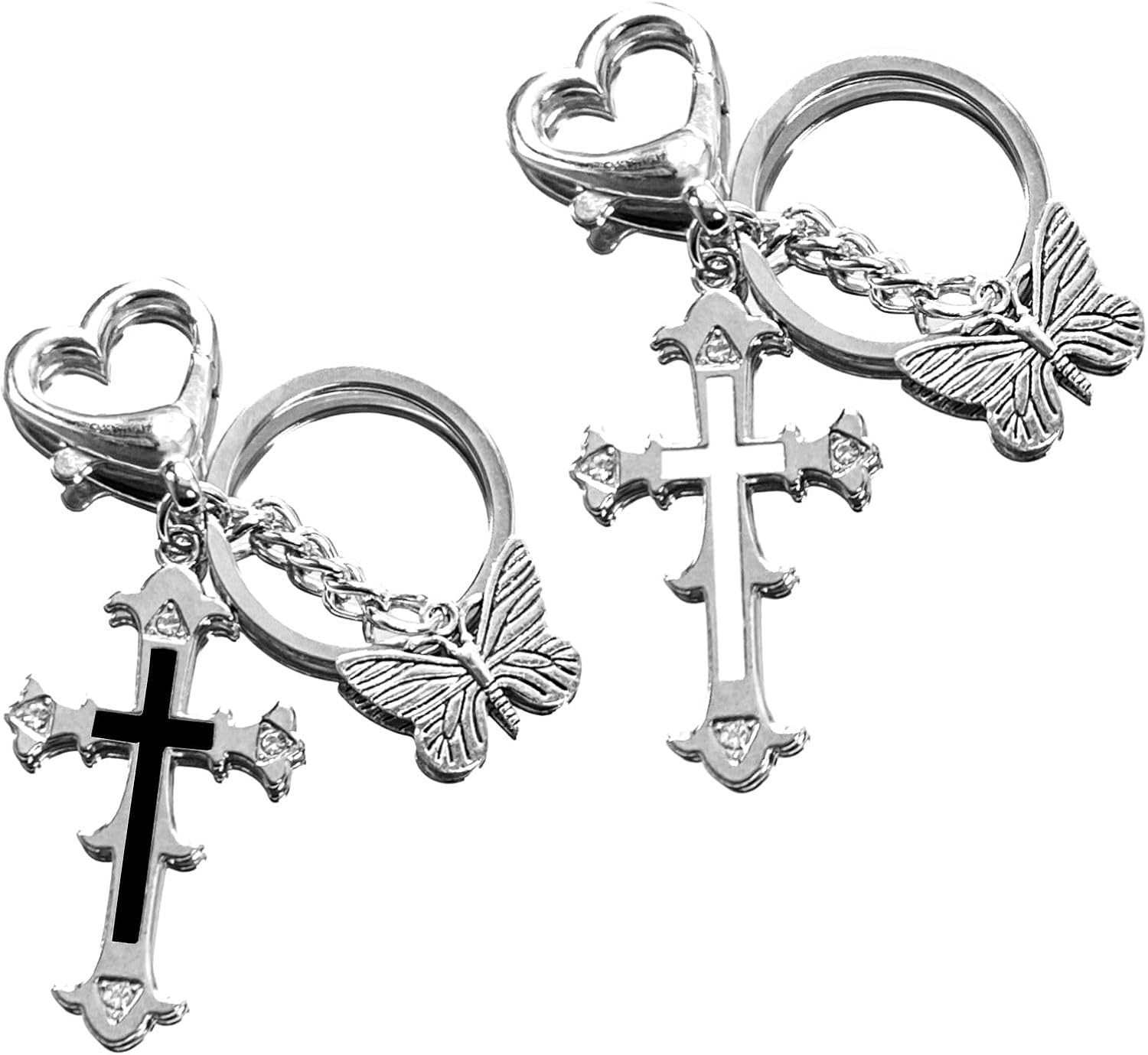 Meefisher 2 PCS Vintage Y2k Cross Butterfly Keychains for Women ...
