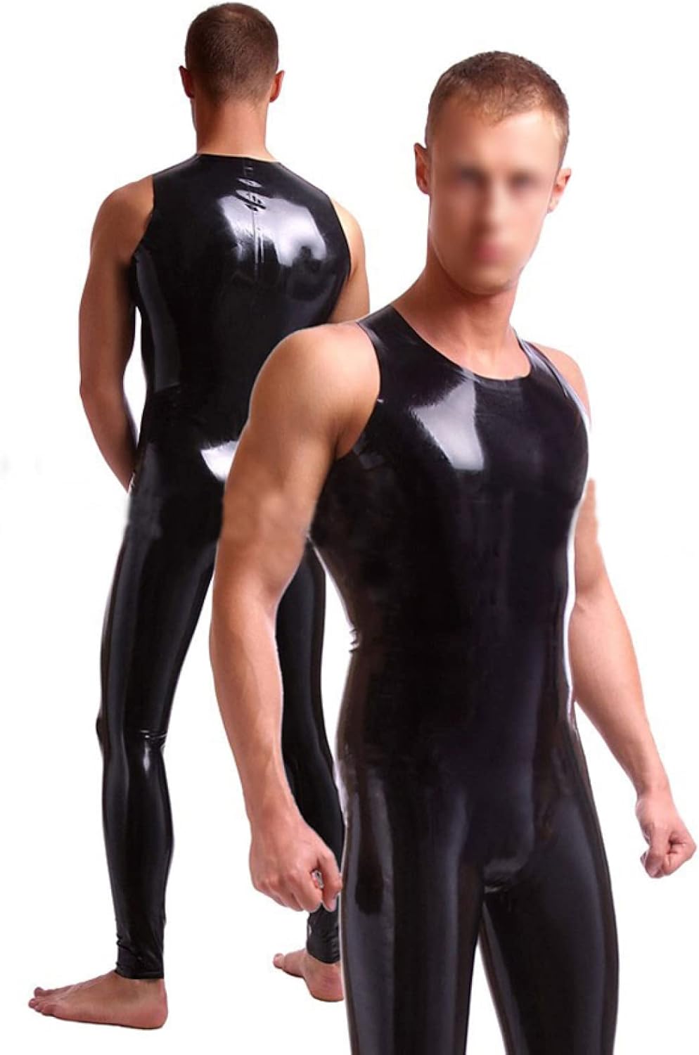 Ärmelloser Latex-Catsuit, sexy Gummi-Bodysuits ohne Füße, enge Kleidung ...