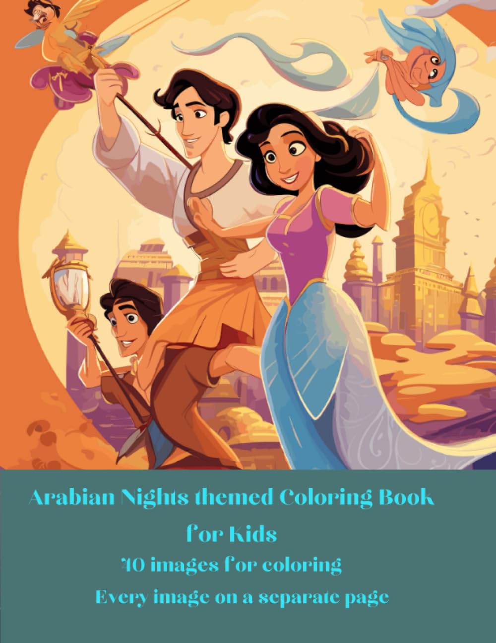 Arabian Nights themed Coloring Book for Kids: 40 images for coloring ...