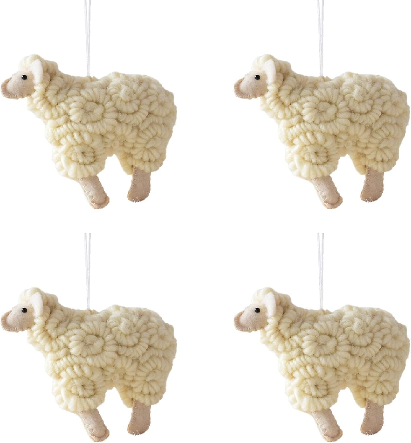 Amazon.com: 4Pcs Felt Sheep Christmas Tree Ornaments Sheep Decorative ...