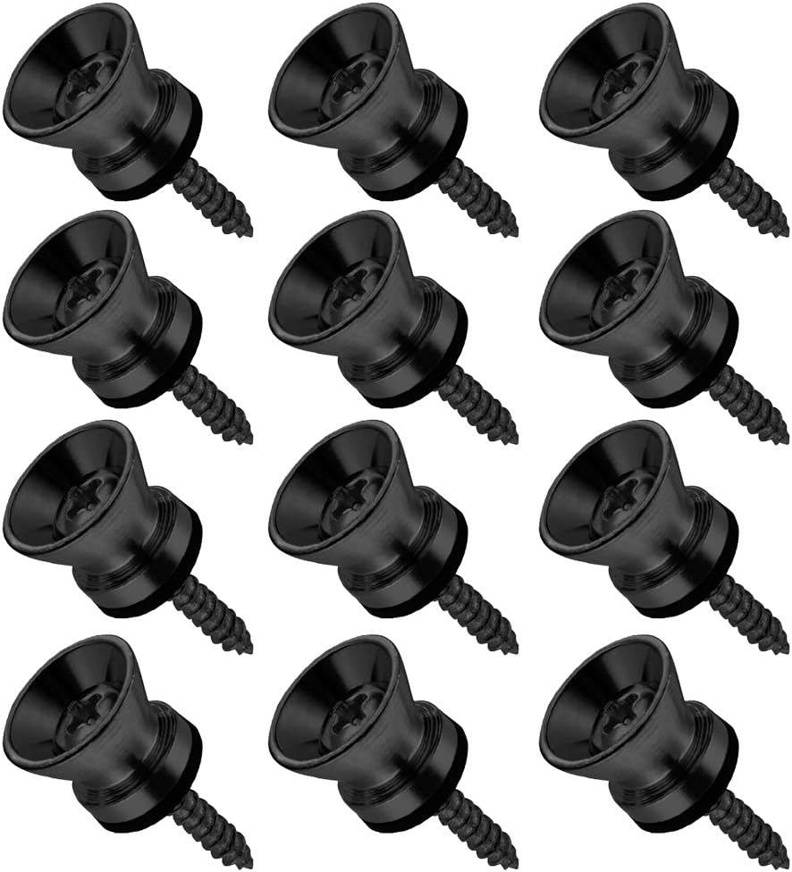 Amazon.com: Allparts AP-6582-003 Dunlop Black Strap Buttons : Musical ...