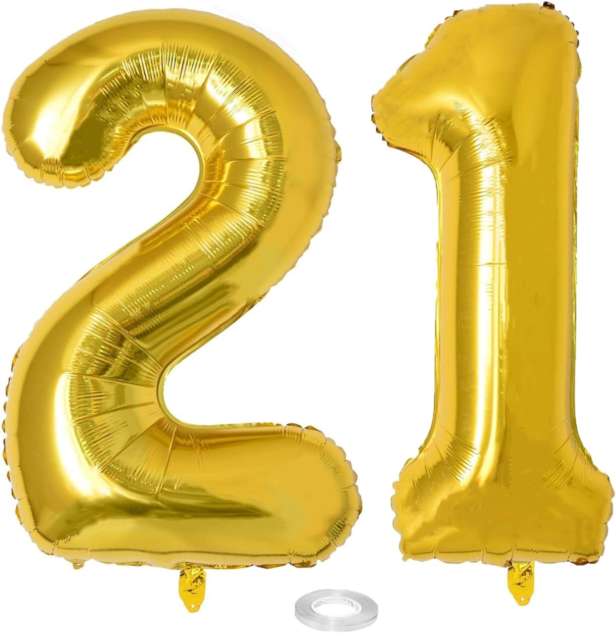 Amazon.com: Eokeanon 40 Inch Gold Large 21 Number Balloons Big Number ...