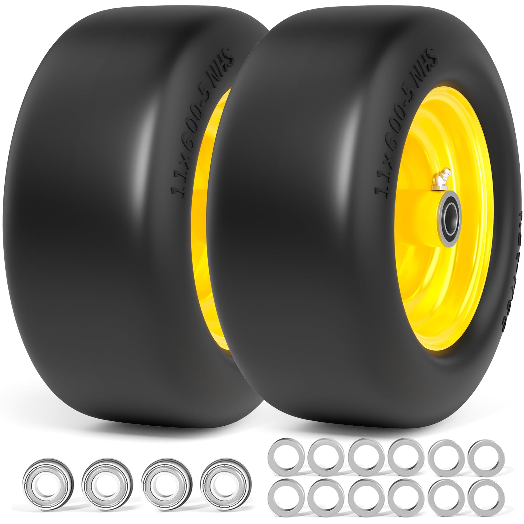 Snapklik.com : 11x6.00-5 Lawn Mower Tires Flat Free, Zero Turn Mower ...