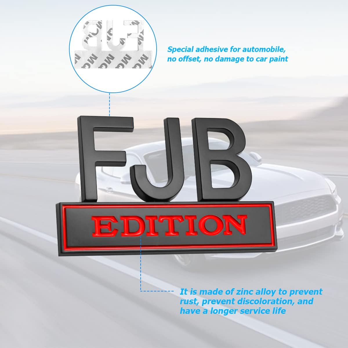 FJB Edition Emblema de automóvil, calcomanía de letras 3D para ventana ...