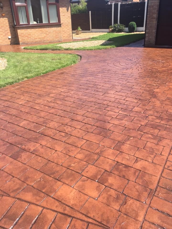 Terracotta Colored Concrete Patio