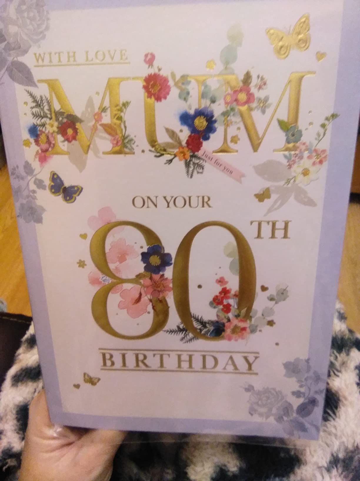 with Love Mum On Your 80th Birthday Card - Verse - 9 x 6.25 Inches ...