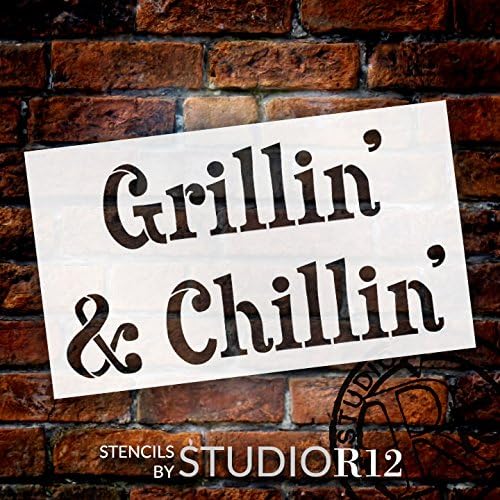 Amazon.com: Grillin' & Chillin' - Word Stencil - 12 1/2" x 7 ...