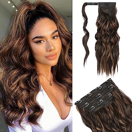 Amazon.com : LONAI Half Up Half Down Ponytail Extension Set, 4PCS 20 ...