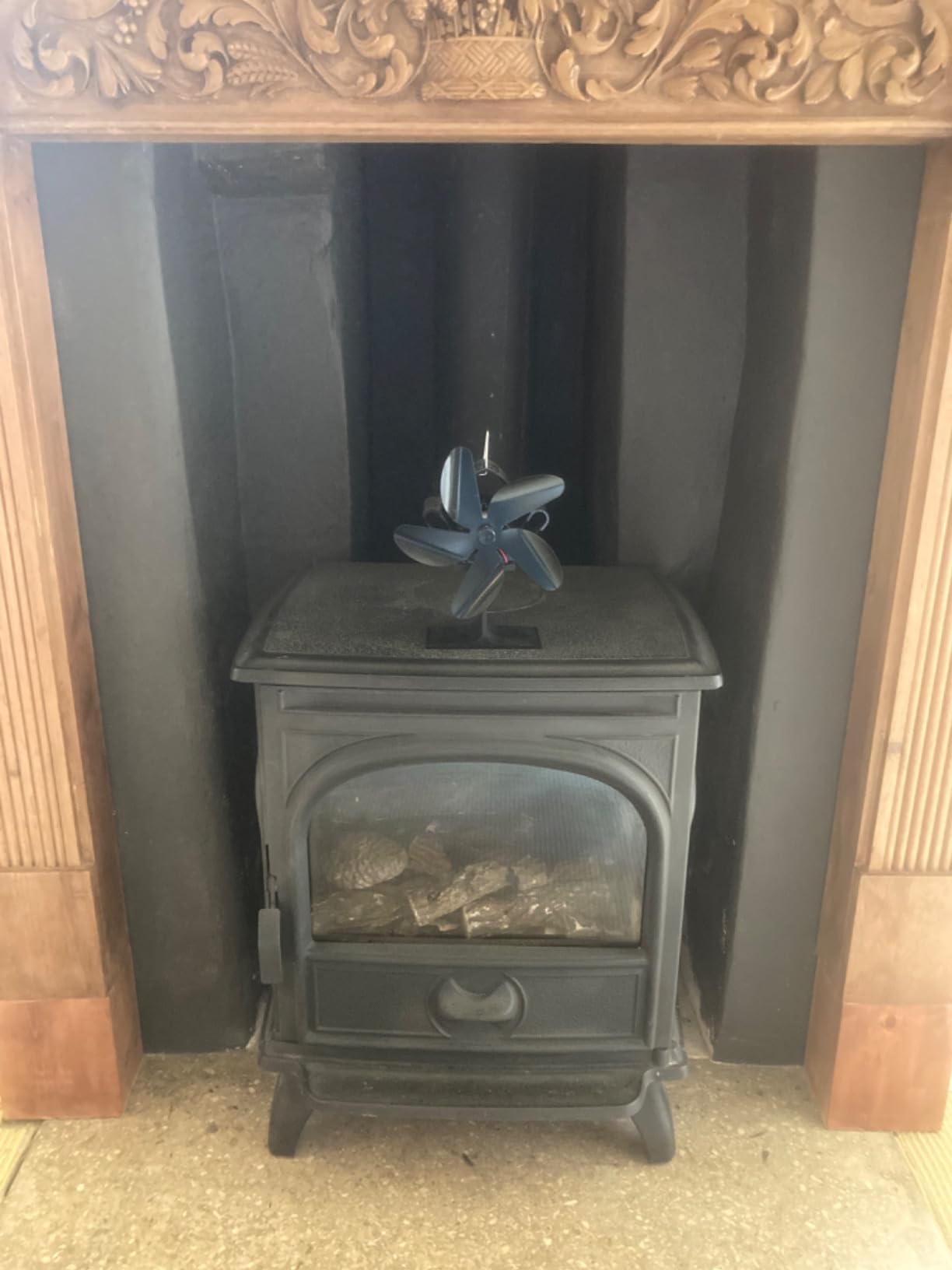 Thechos 5 Blade Stove Fan Heat Powered Fireplace Fan Quiet Fireplace ...