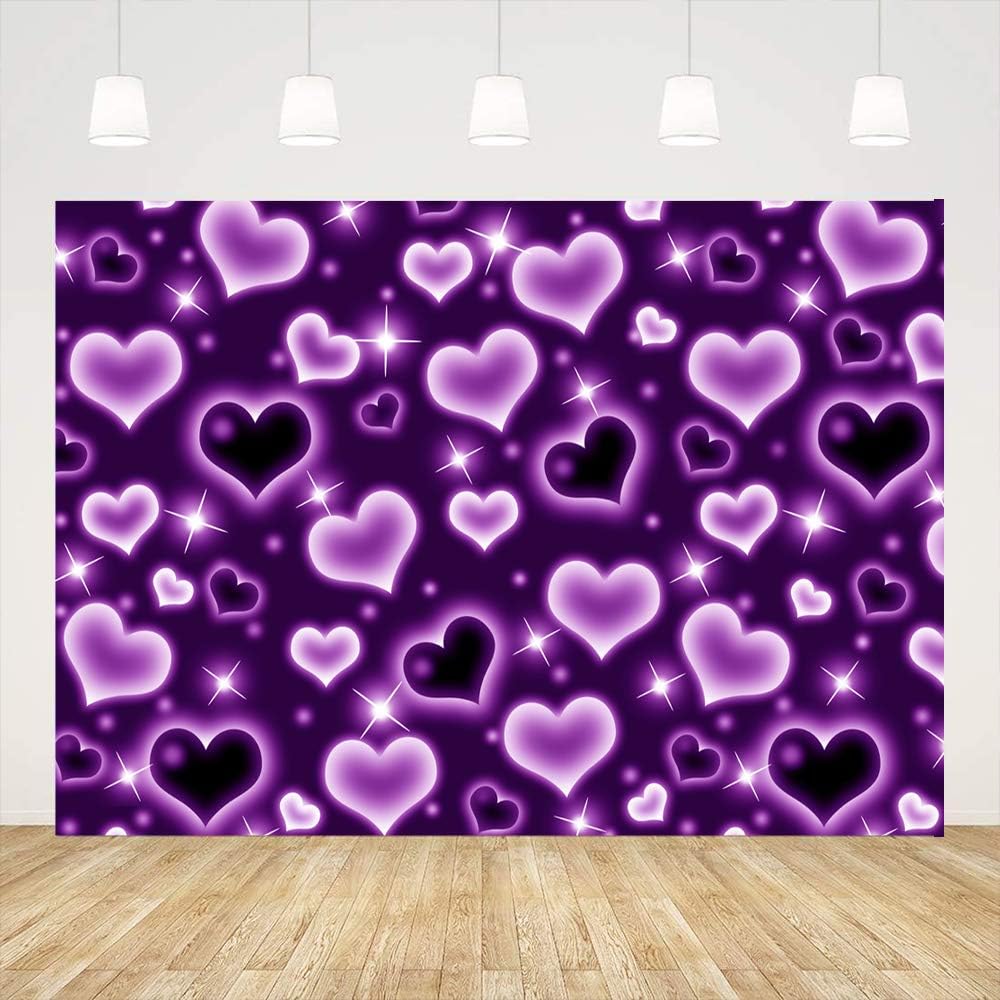 Amazon.com : Ticuenicoa 7x5ft Purple Hearts Early 2000s Backdrop for ...