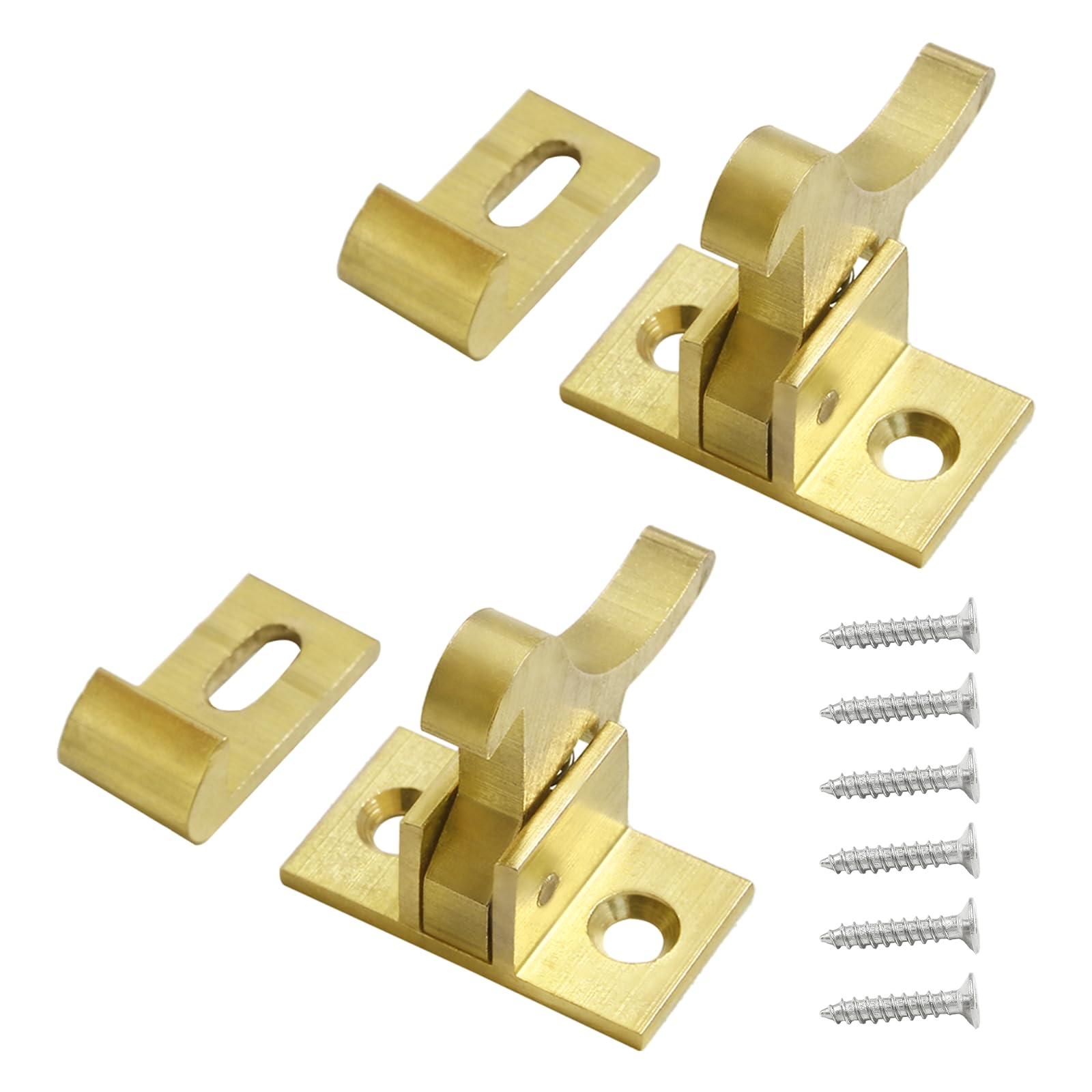 Biaungdo 2 Pcs Brass Elbow Latch Window Catch, Heavy Duty Cabinet Door ...