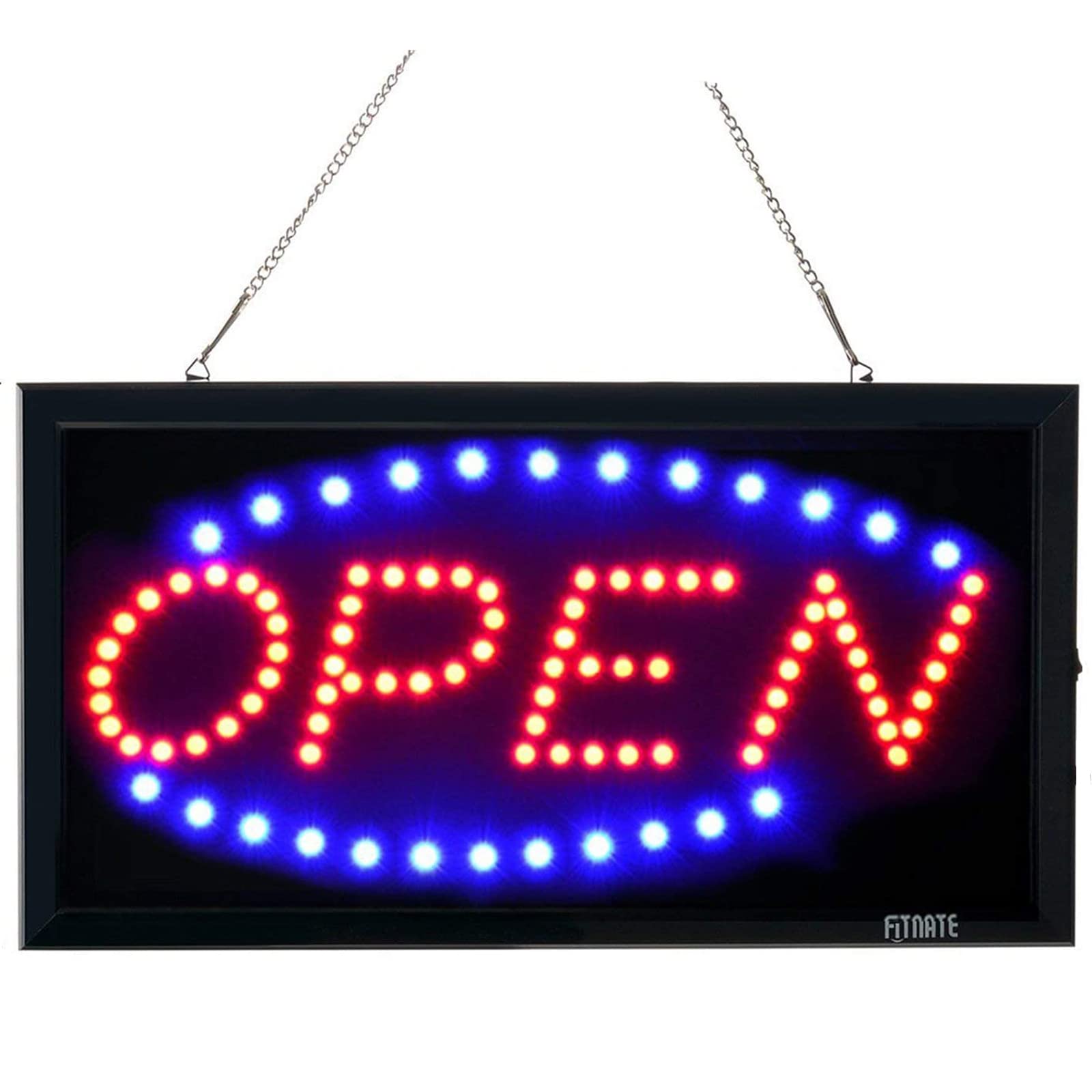 FITNATE LED Open Sign, 19x10 inch (48x25cm) 2 Modes Flashing & Steady ...
