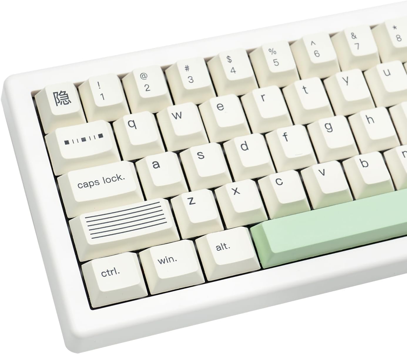 Amazon.com: TIMSEKER 128 Keys White and Green PBT Keycap Set, Dye ...
