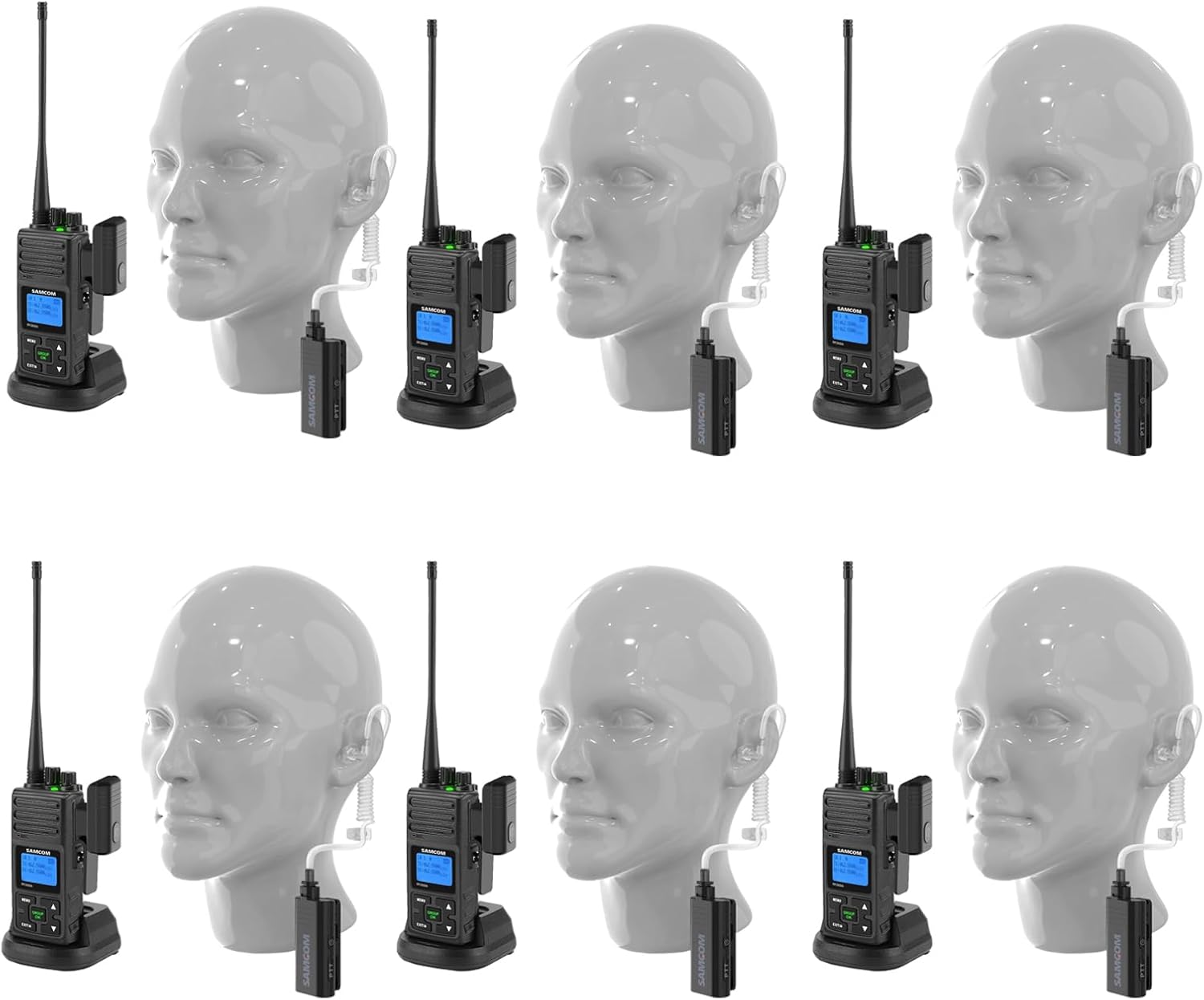 Amazon.com: SAMCOM Radios with Wireless Airtube Earphones, 6 Packs ...