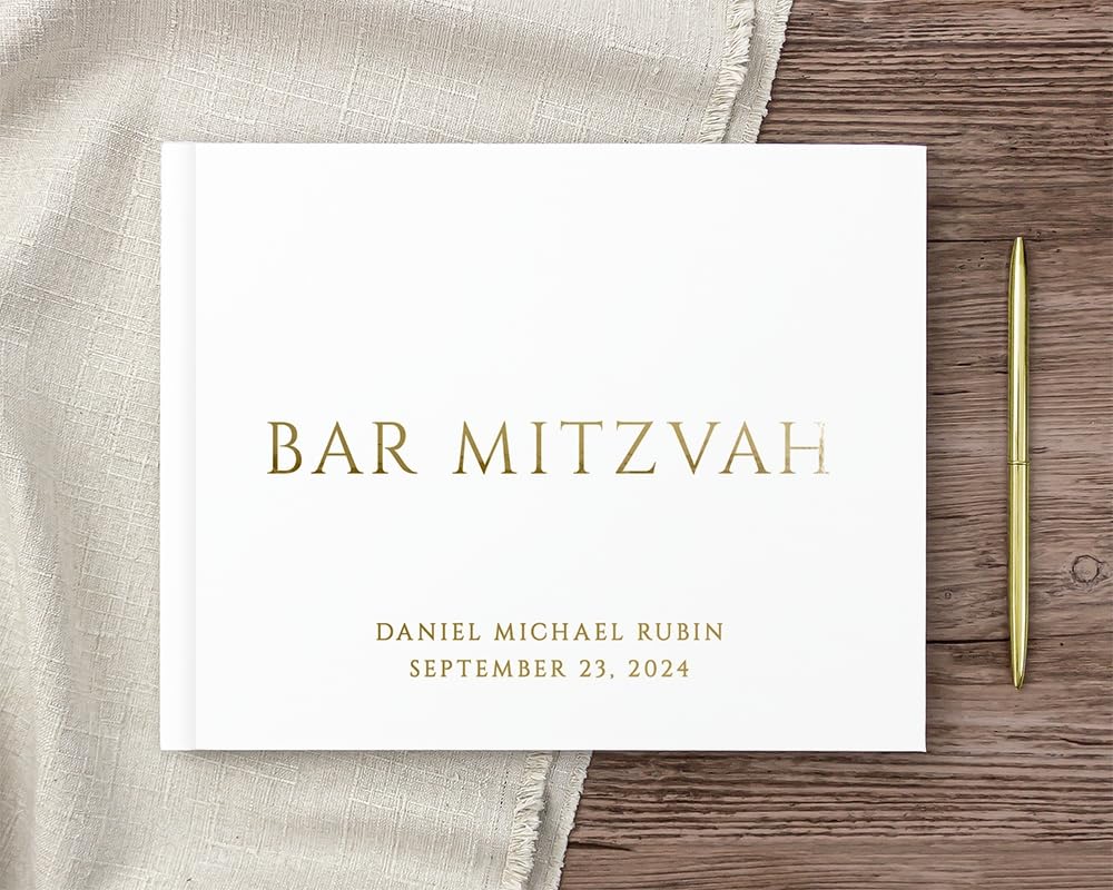 Amazon.com: Bar Mitzvah Guest Book Jewish Bar Mitzvah Gift Idea Photo ...