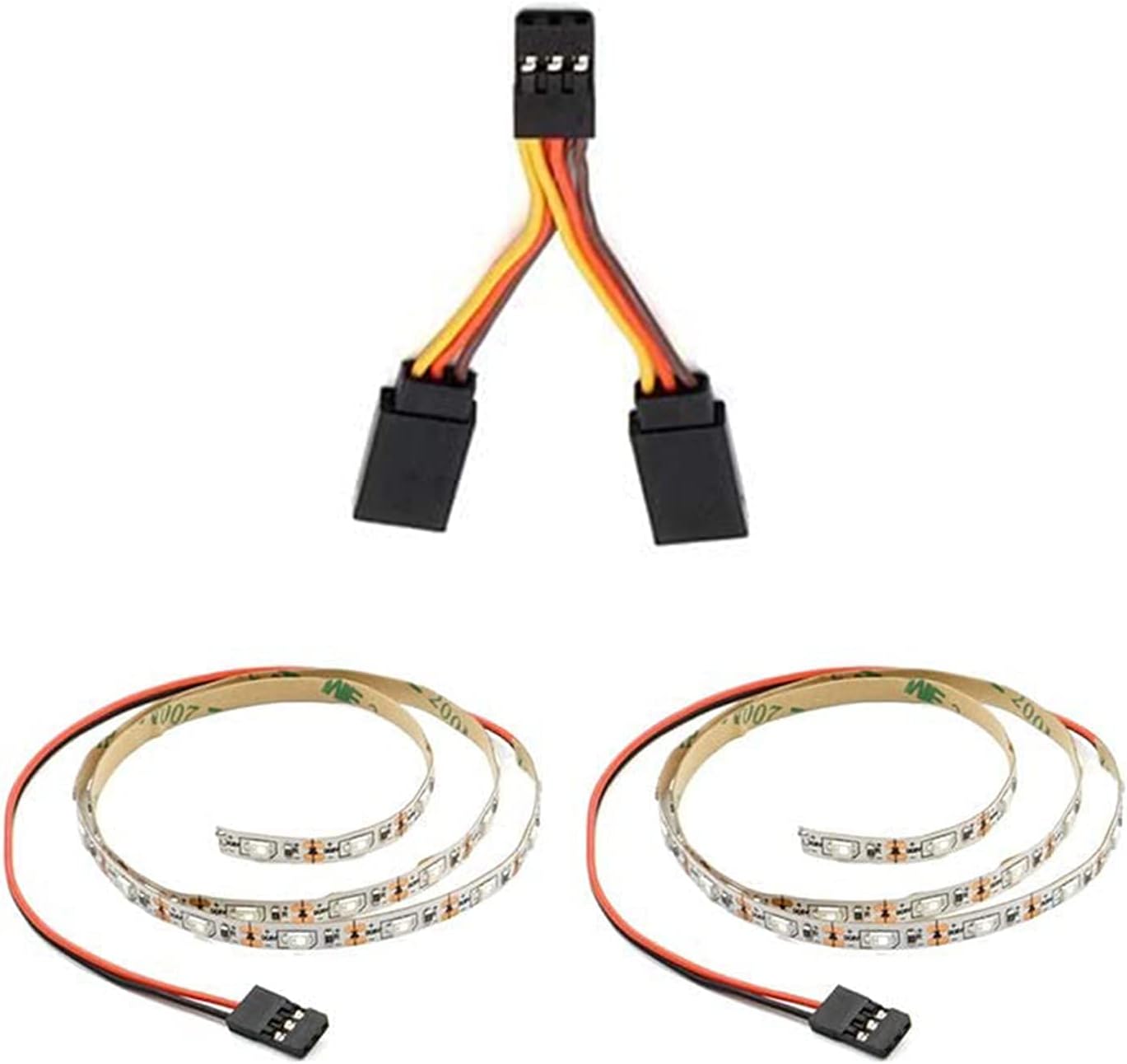 RUIZHI 2 Pcs LED Light Strip with Y Cables for RC Fixed Wing Airplane ...
