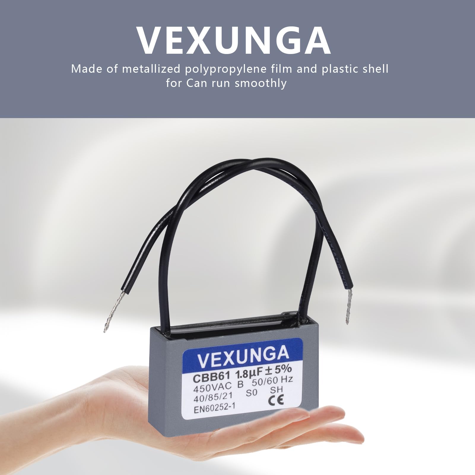 Snapklik.com : VEXUNGA CBB61 Fan Capacitor 1.8uF 450 Volt Ceiling Fan ...