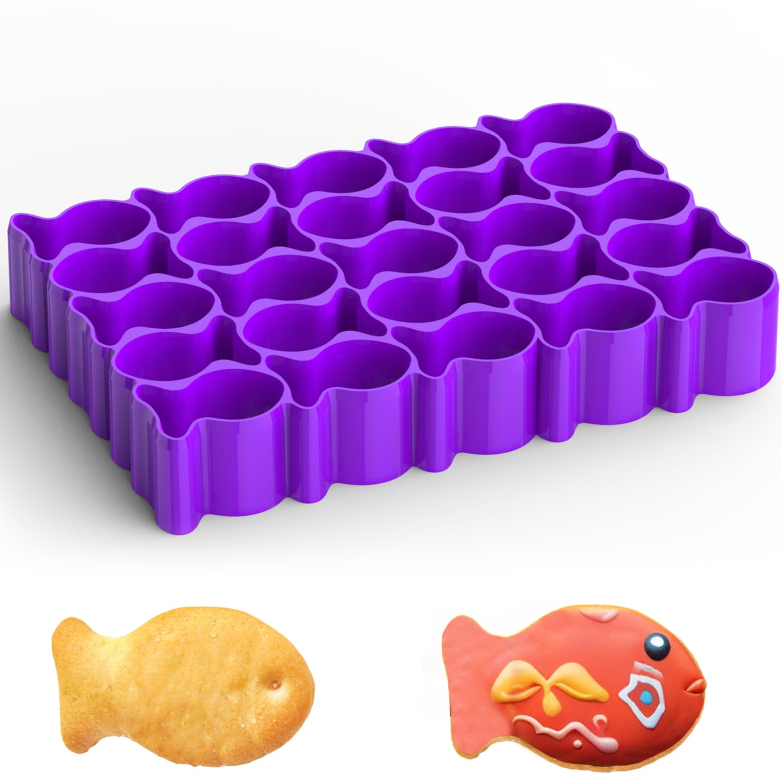 Amazon.com: AIERSA Gold Fish Cracker Cutter,25 Cavity Fish Cookie ...