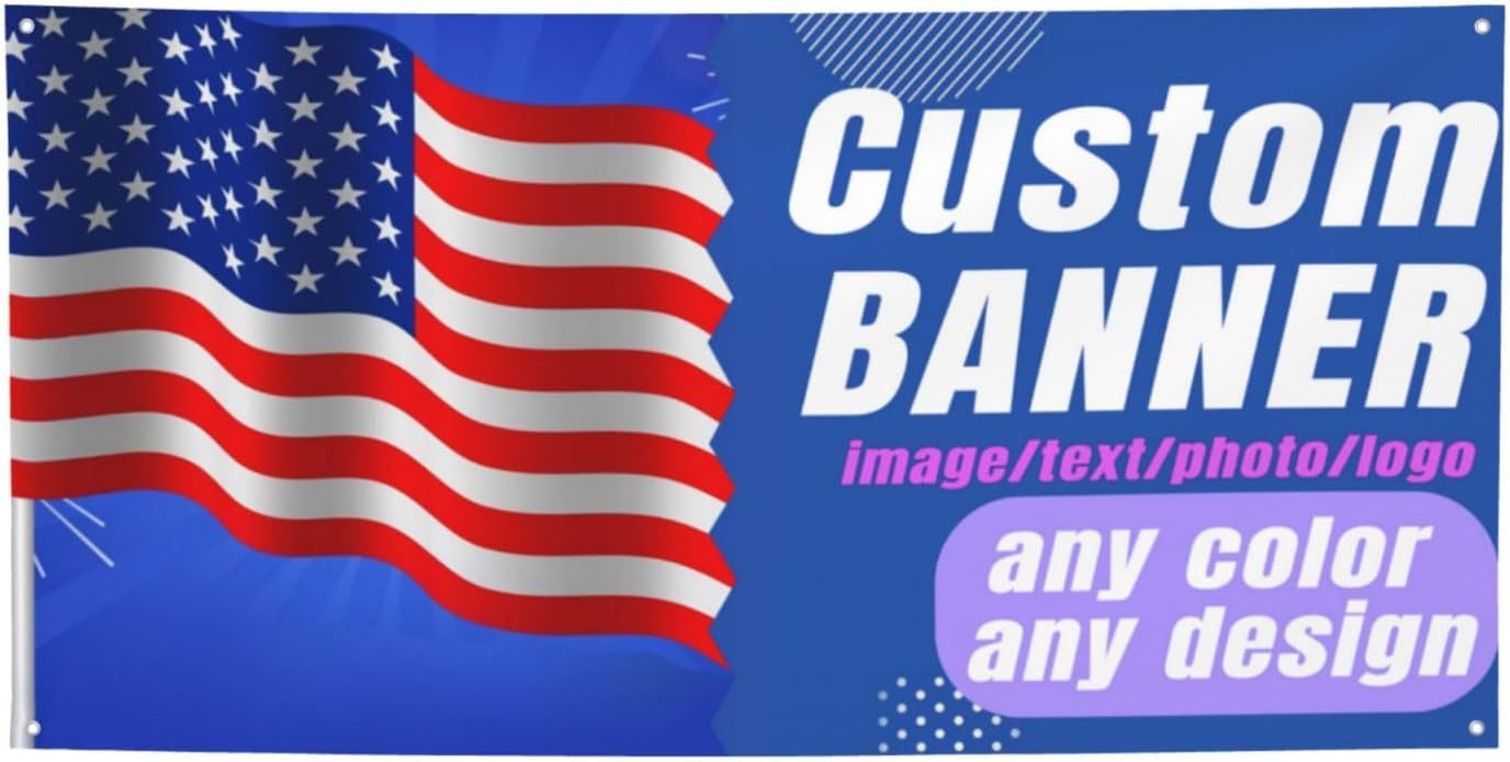 Amazon.com: WOTYAPA Custom Banner, Personalized Banner, Full Color ...