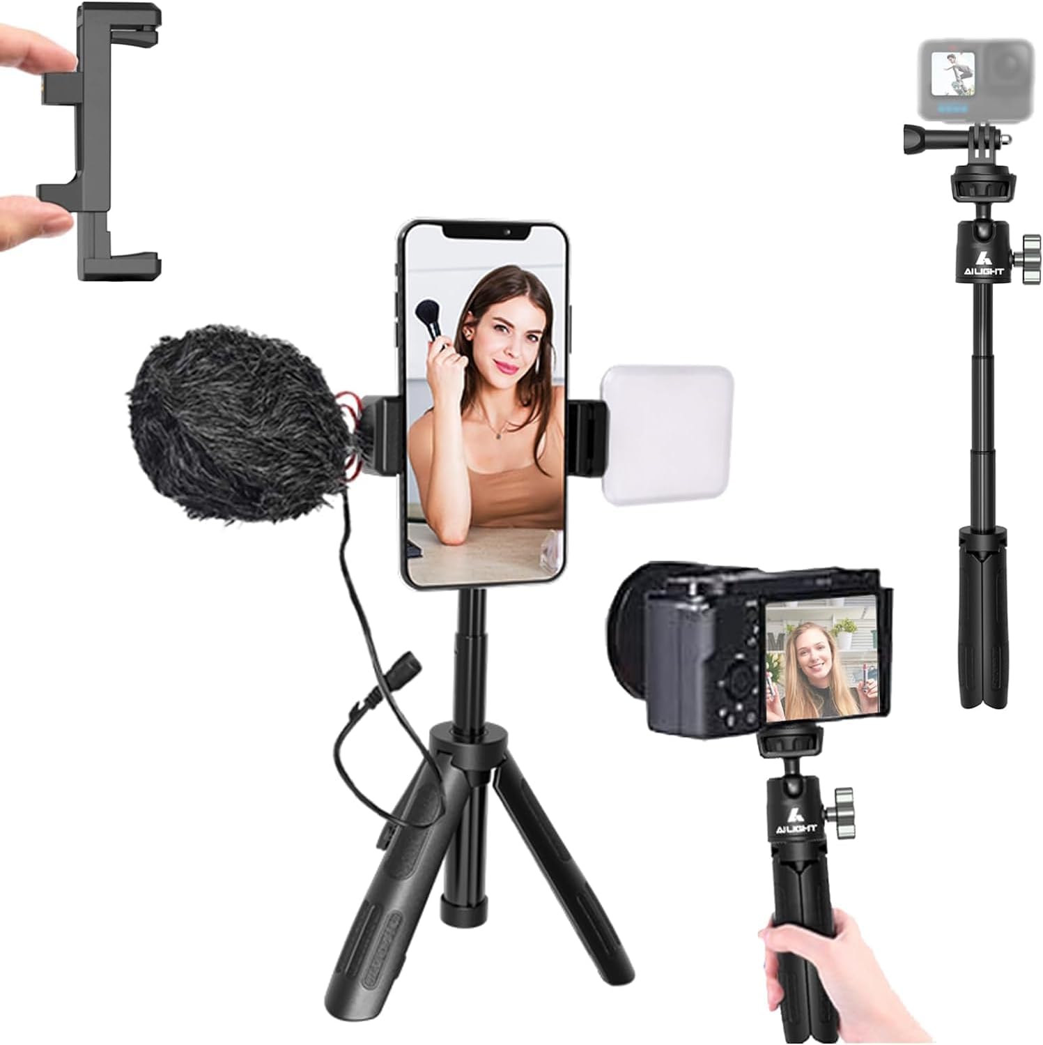 Amazon.com: Ailight Mini PhoneTripod & Selfie Stick, Extendable Stand ...