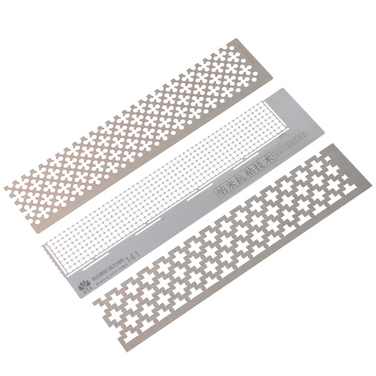 Amazon.com: 3 Pieces Diamond Painting Ruler Stainless Steel Mesh Ruler ...