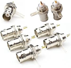 BNC Female Jack Bulkhead Solder Panel Mount Insulated Coax Connector (8 Pack) : Amazon.com.au ...