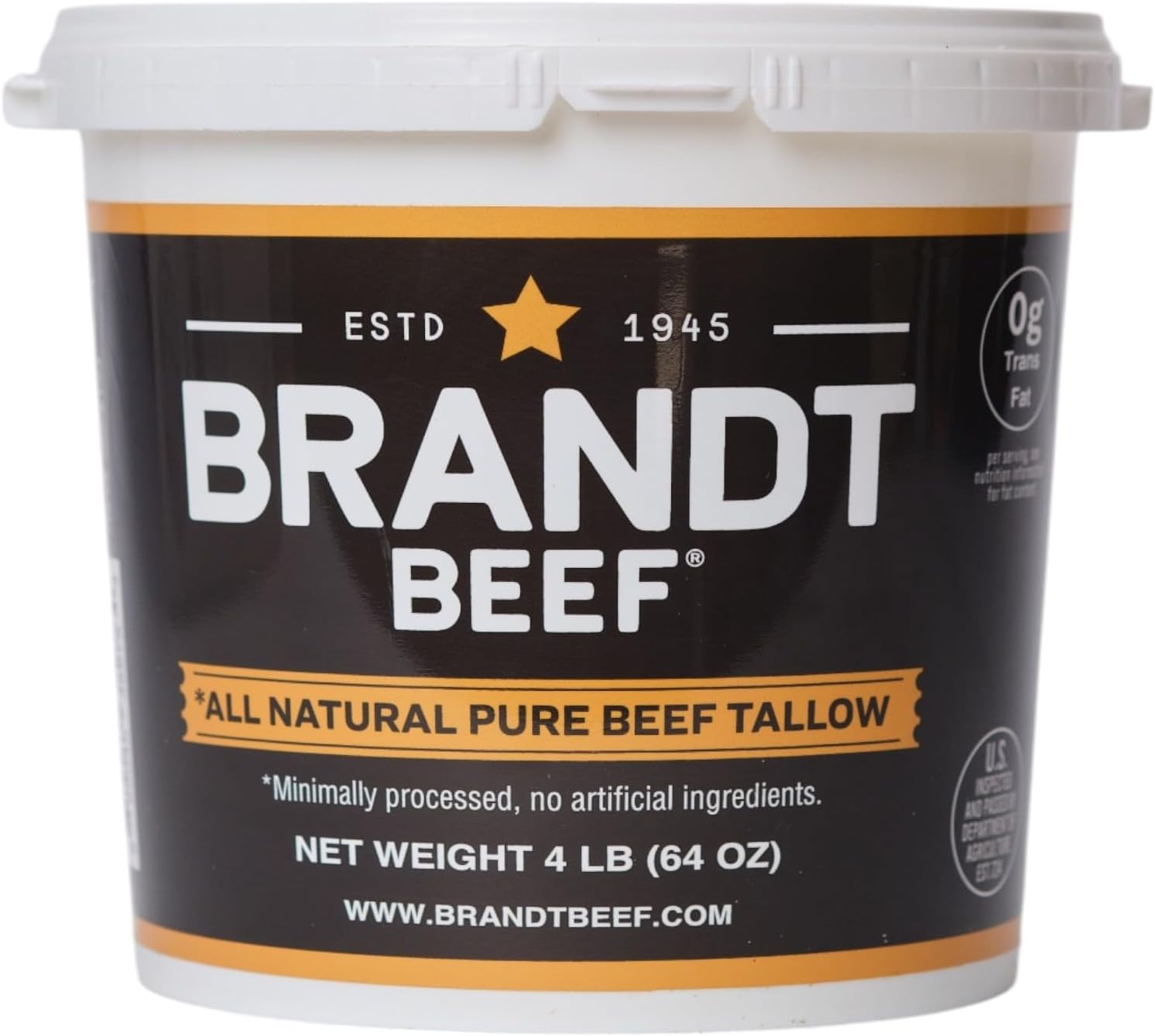 Amazon.com : Brandt Beef Tallow - 64oz Tub - 100% Pure Beef Tallow for ...