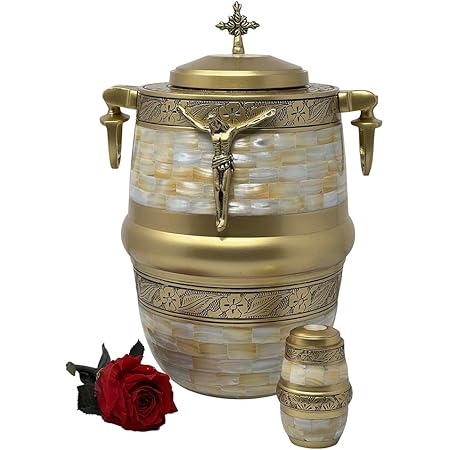 Amazon.com: angelAngie Funeral Cremation Catholic Urns for Human Ashes ...