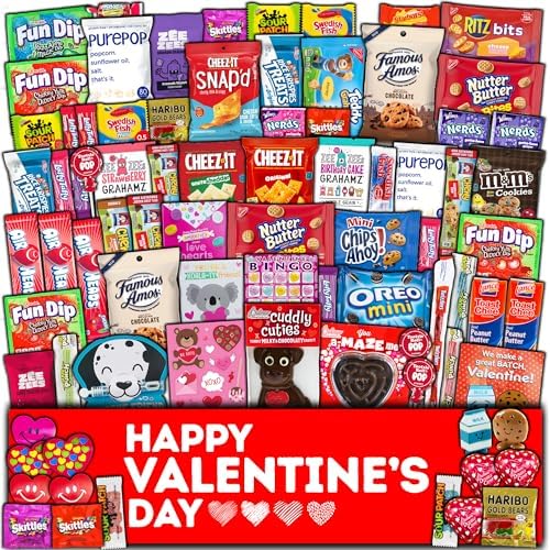 Amazon.com : Valentine's Day Gift Care Package (65ct) Snacks Chocolates ...
