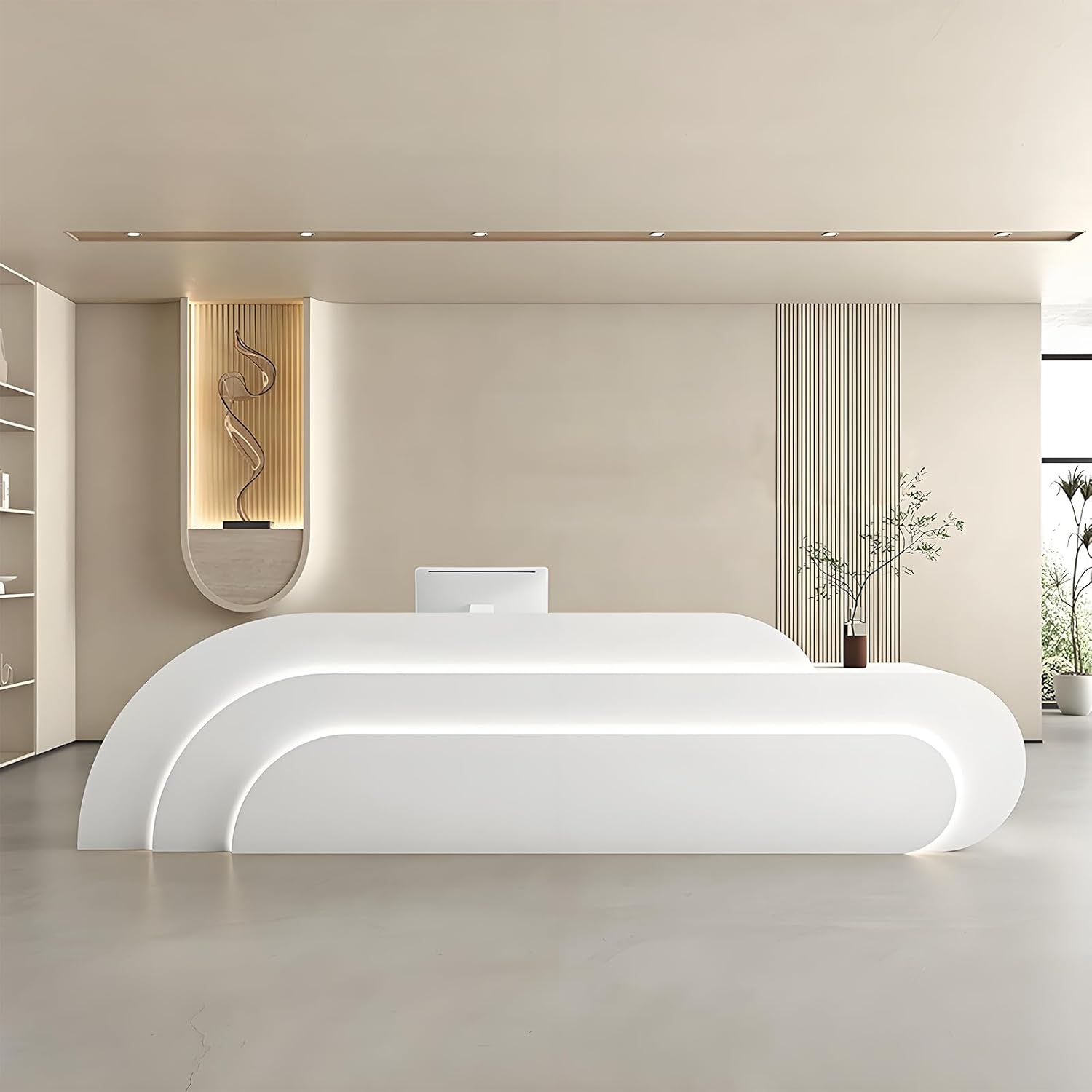 Amazon.com: ZGNBSD 64IN Reception Desk - Front Office Desk with ...