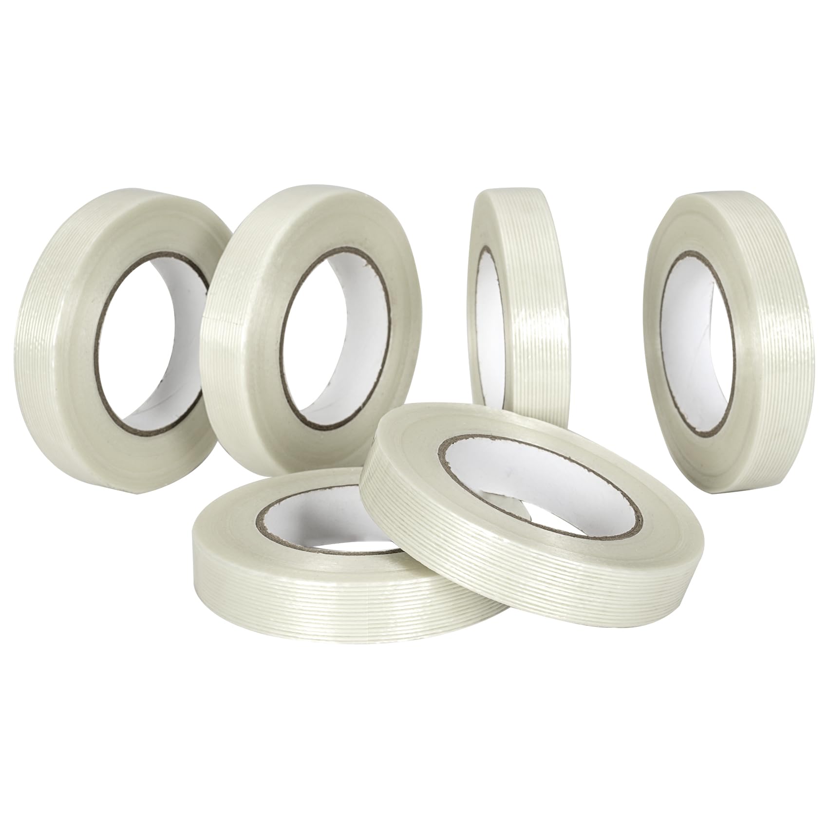 Snapklik.com : YUMIERO 6 Rolls Filament Strapping Tape 54Mil X 24mm X 60yds