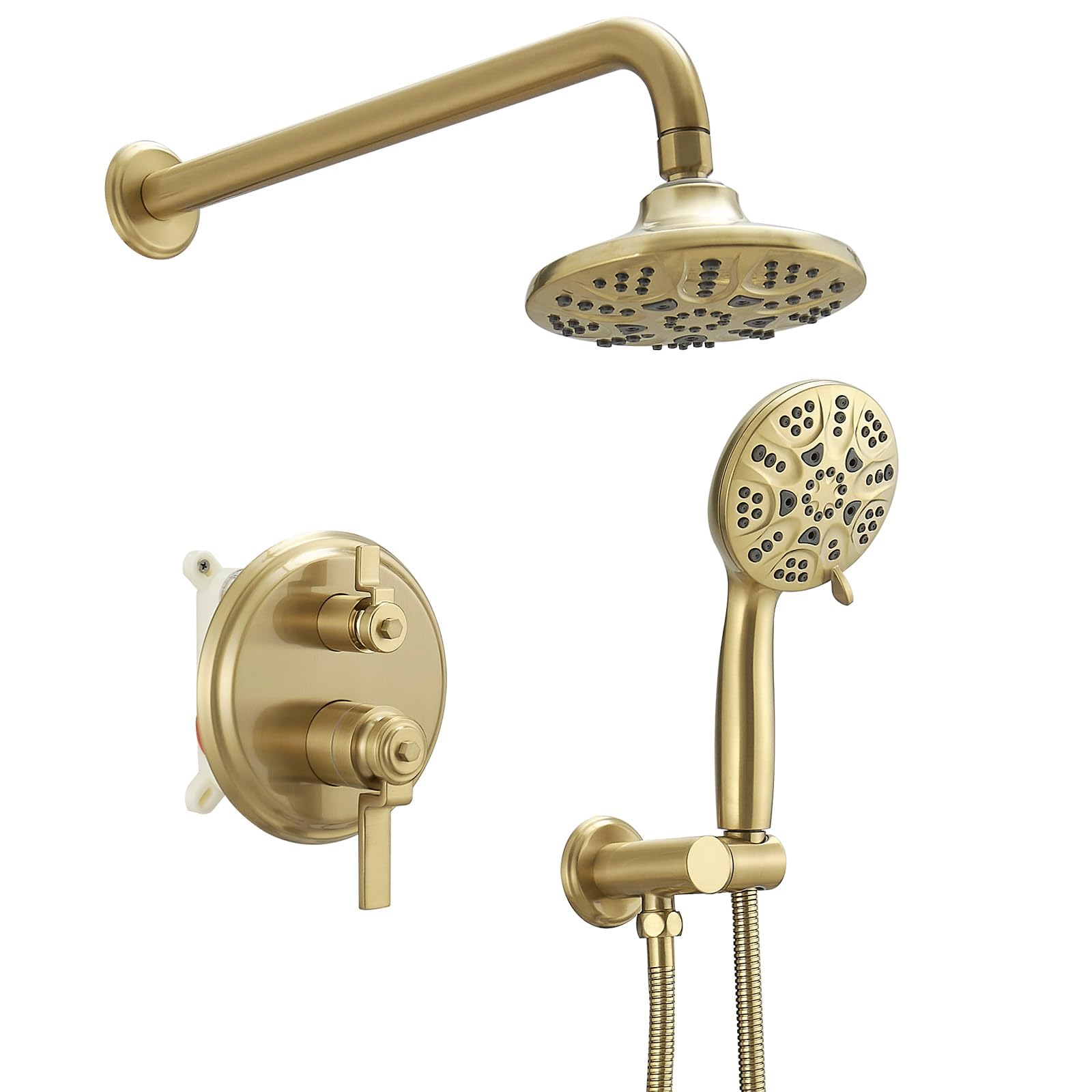 Greenspring Brushed Gold Shower System with 5 Functions High Pressure ...