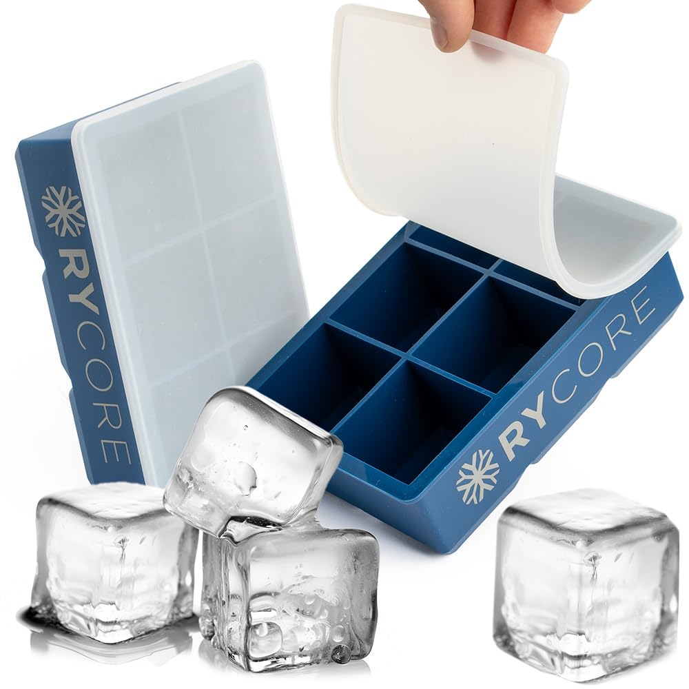 Snapklik.com : Cocktail Ice Cube Trays Twin Pack Large 2" Square Molds
