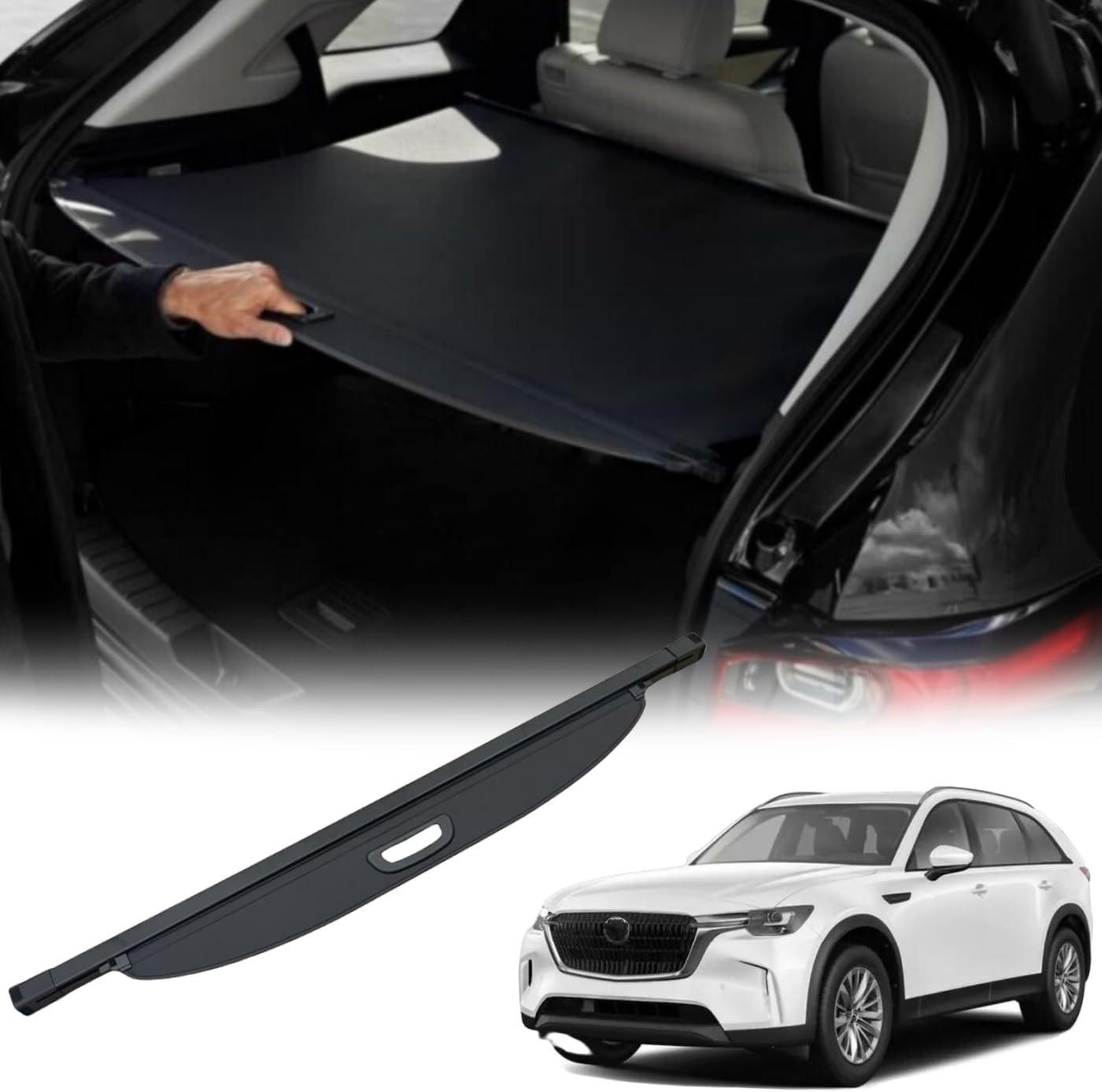 Amazon.com: Vesul Compatible with 2024 Mazda CX-90 CX90 PHEV KMV6-V1-350 Retractable Cargo Cover ...
