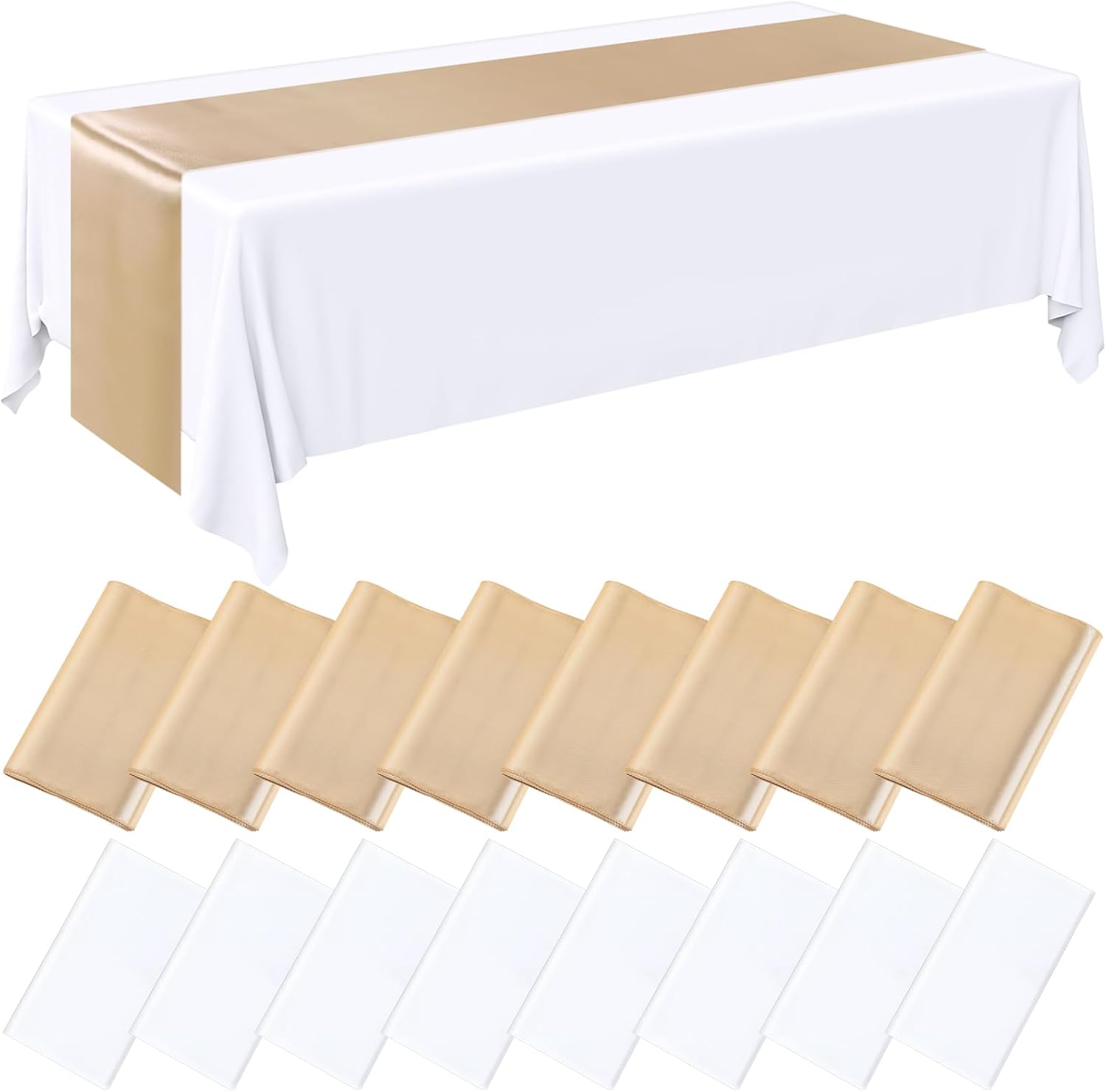 Amazon.com: Tudomro 16 Pcs White and Gold Disposable Plastic ...