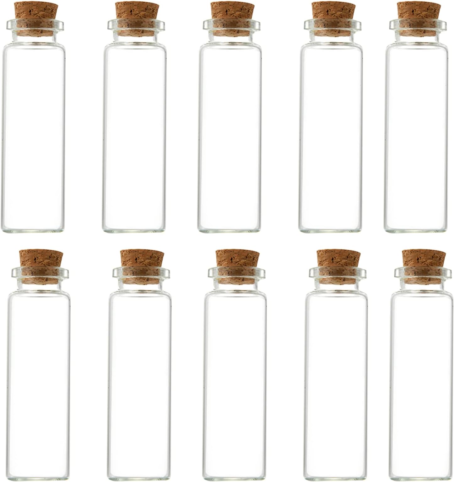 Kurtzy 50 Pack Mini Glass Bottles With Cork Stoppers, Eyelet Screws and ...